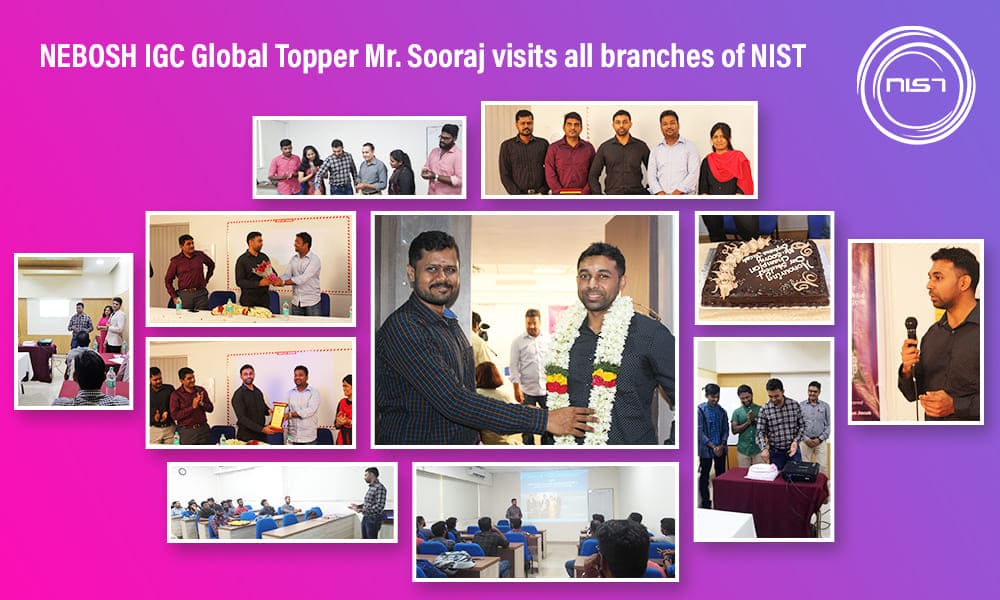 NEBOSH IGC Global Topper Mr. Sooraj visits NIST Office